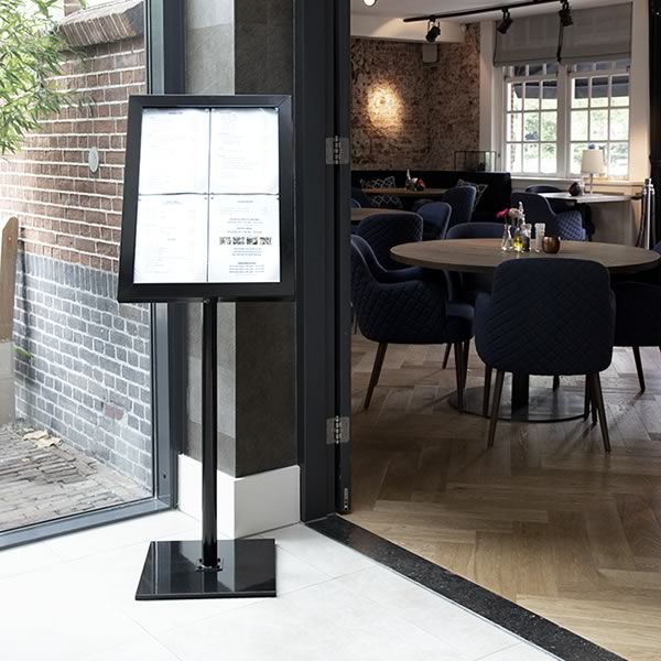 Outdoor A2 Menu Stand in Black | Buy Online from White Light Display ...